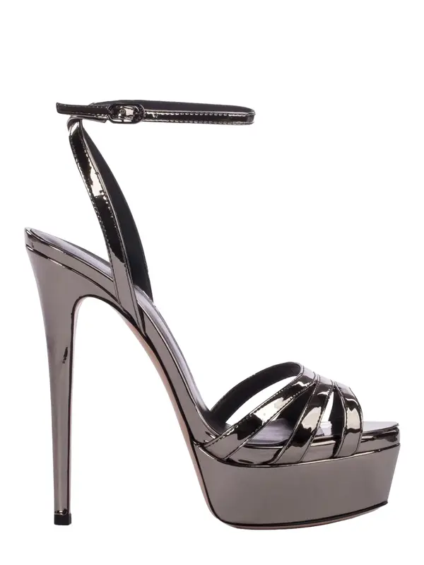 LE SILLA Lola 140mm Leather Platform Sandals - Silver