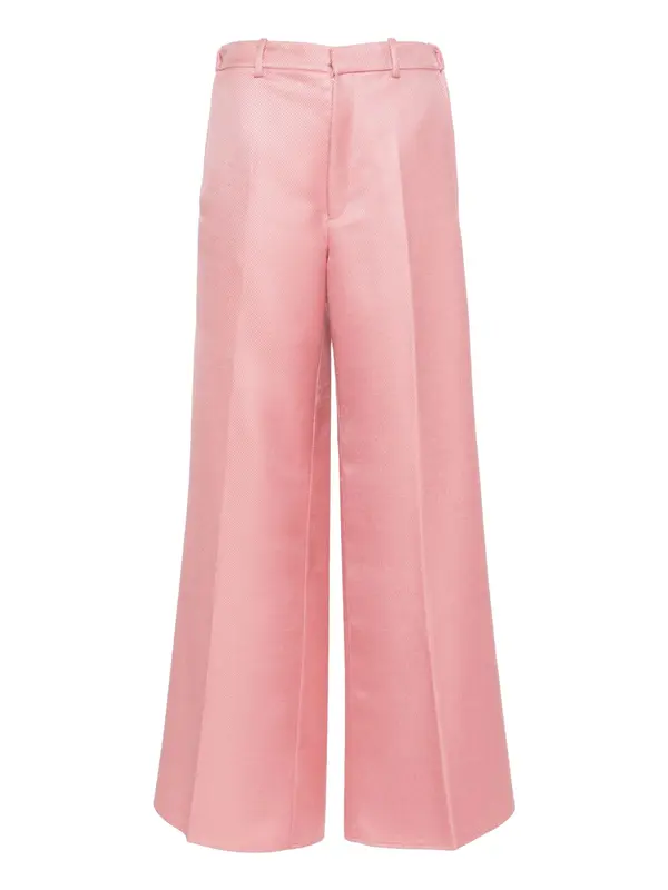 FORTE_FORTE Twill Wide-leg Trousers - Pink