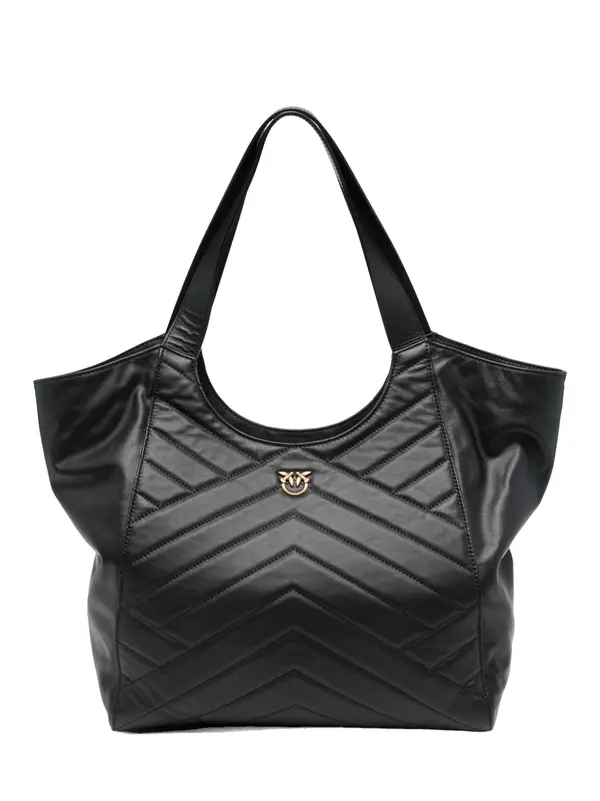 Pinko Chevron-quilted Tote Bag - Black