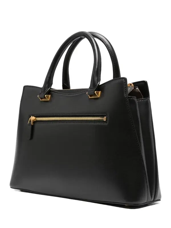 Guess Kuba Tote Bag With Gold-tone Logo Detail - Black