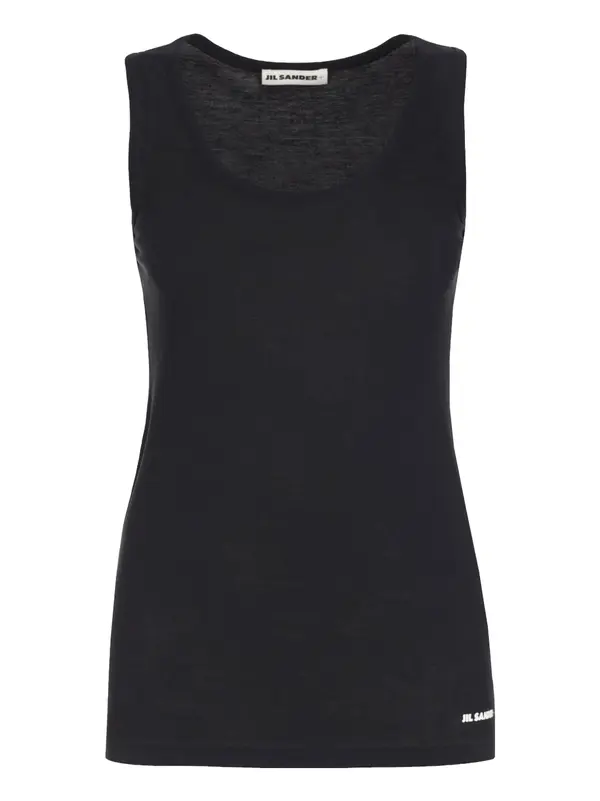 JIL SANDER Cotton Tank Top - Blue