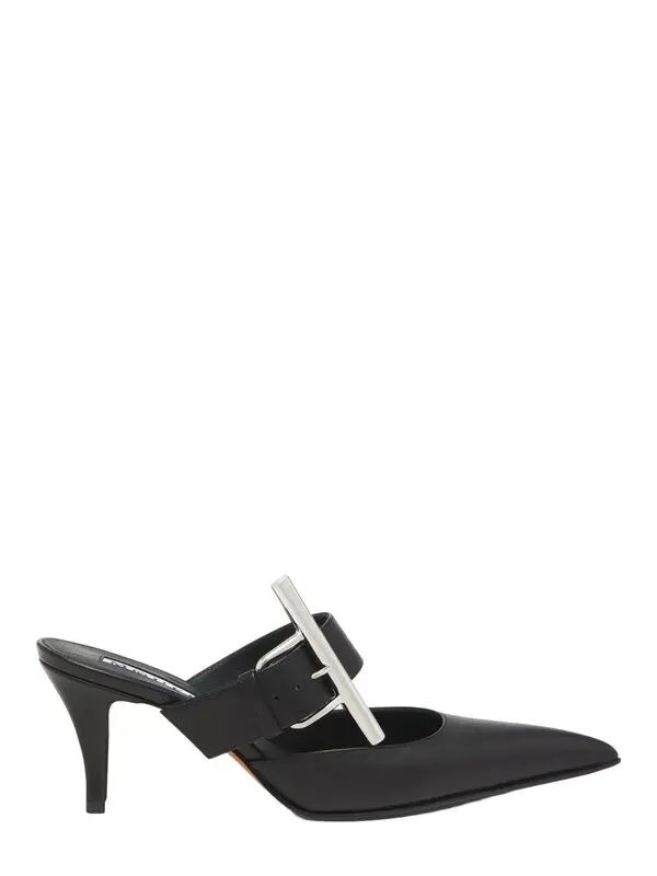 Alexander McQueen 70mm Francisco Leather Mules - Black