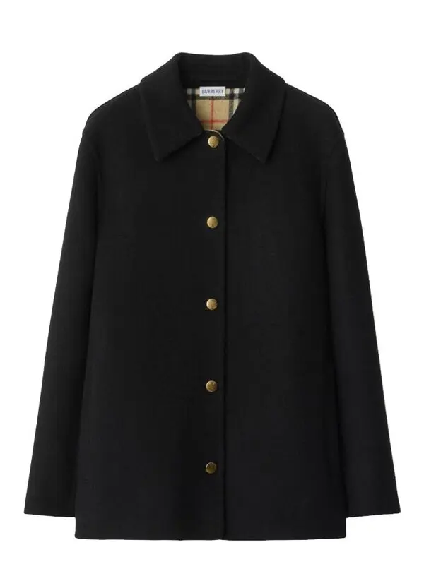 Burberry Wool Overshirt - Black/sand Beige