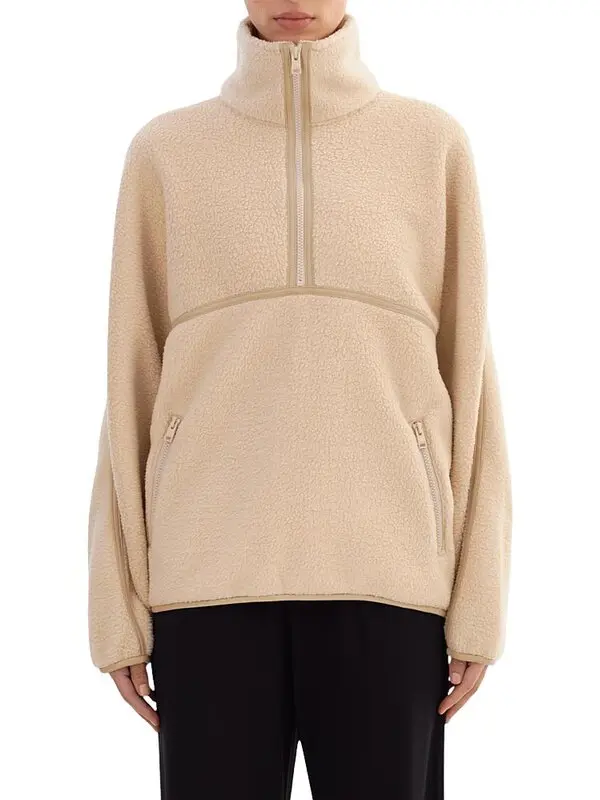LAMARQUE Helsa Half-zip Fleece Pullover - Beige