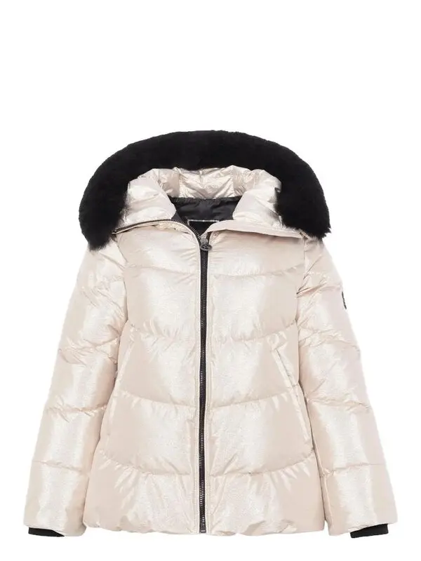 Gorski Apres-ski Jacket With Detachable Toscana Shearling Lamb Hood Trim - Gold