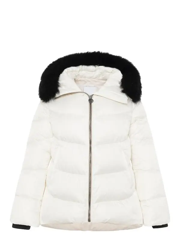 Gorski Apres-ski Jacket With Detachable Toscana Shearling Lamb Hood Trim - Ivory