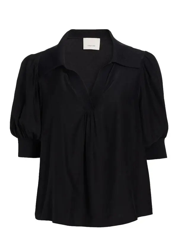 Cinq À Sept Weldon Gathered Top - Black
