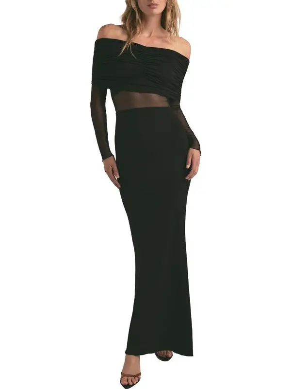 FAVORITE DAUGHTER The New Era Off-the-shoulder Maxi Dress - Black