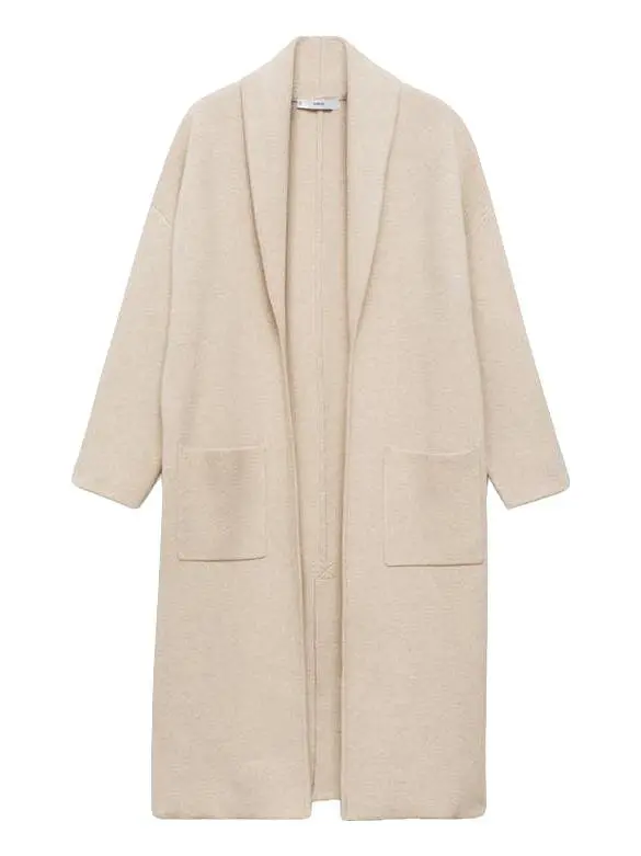 Mango Oversize Long Cardigan - Light/ Pastel Grey
