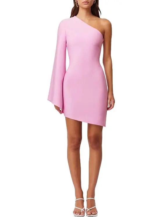 ELLIATT Riley One-shoulder Mini Dress - Pink