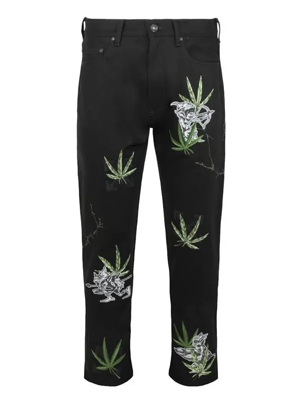 Off-White Weed Skate Fit Jeans - Black