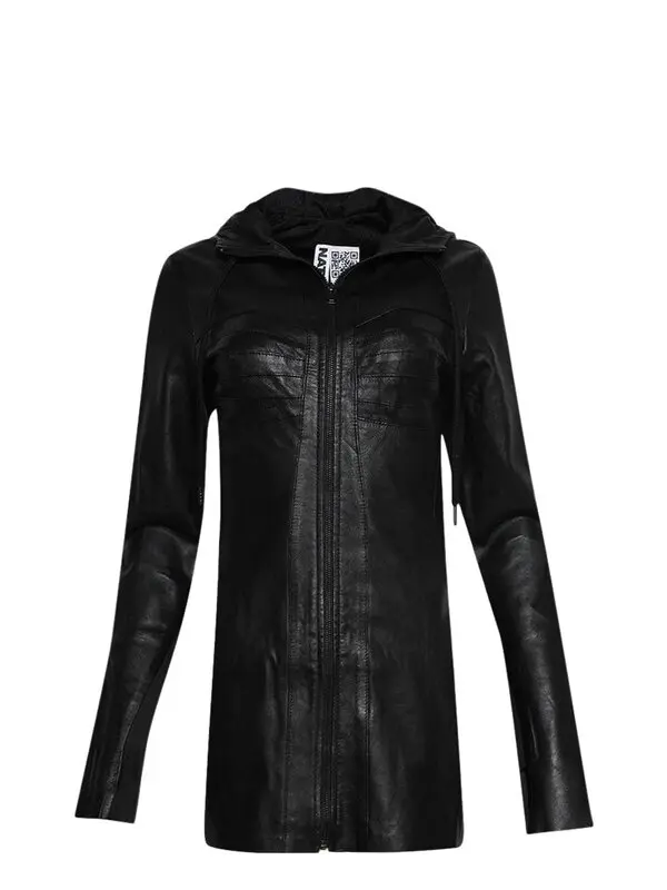 Natasha Zinko Washed Leather Zip-up Dress - Black