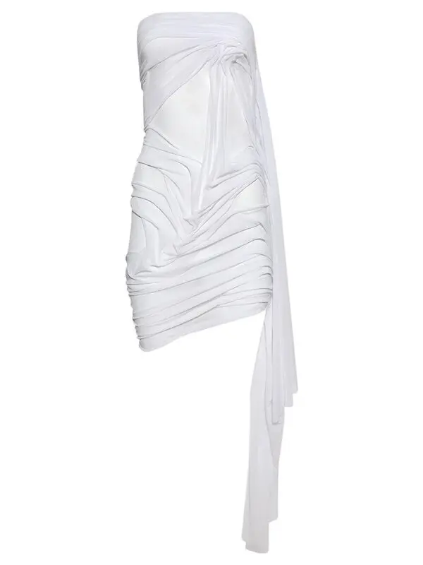 DI PETSA Wet Look Mini Dress - White