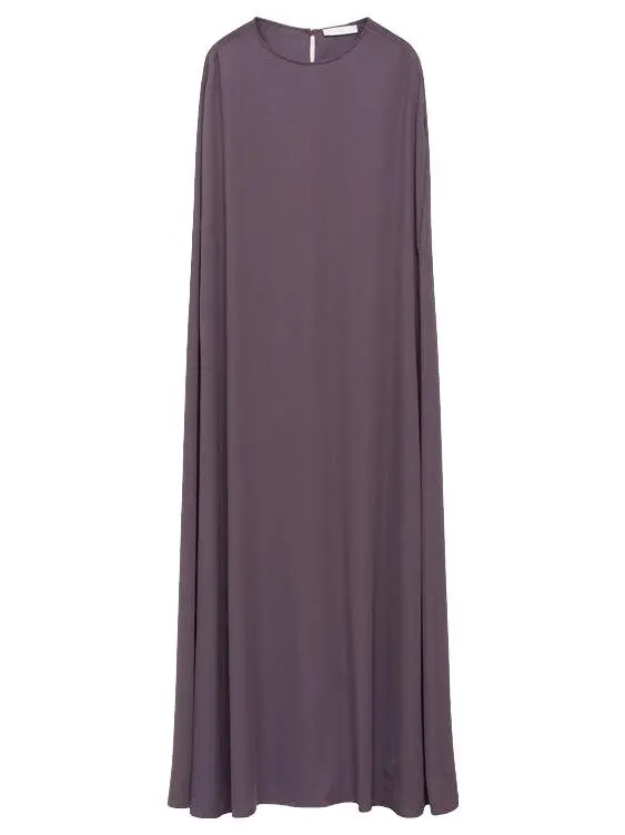 Mango Cape Maxi Dress - Plum