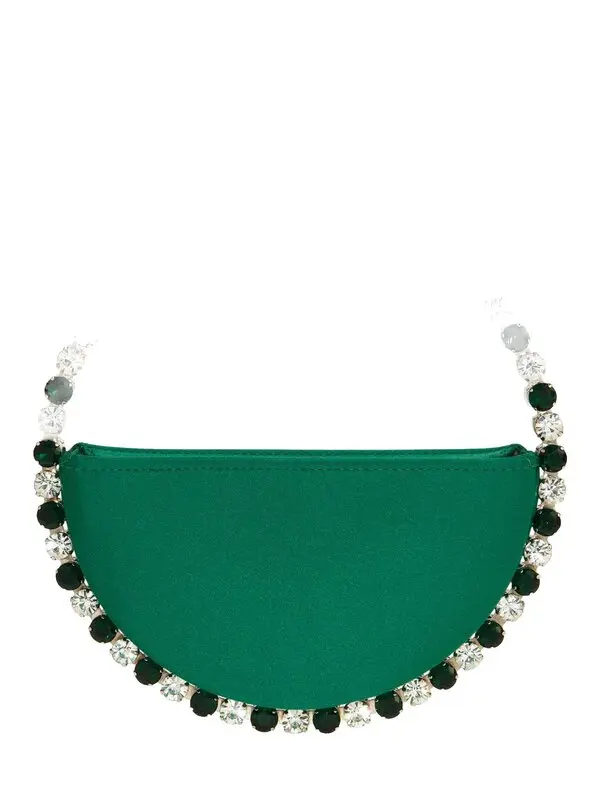 L’ALINGI Eternity Embellished Satin Clutch - Emerald Green