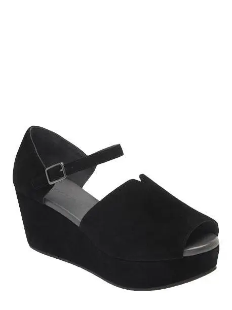 CHOCOLAT BLU Wido Platform Wedge Sandal - Black Suede