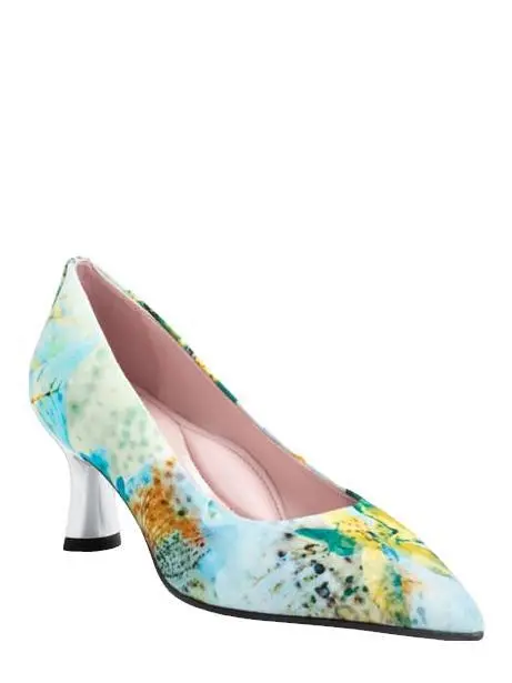 Naot Margot Pointed Toe Pump - Blue Floral Print