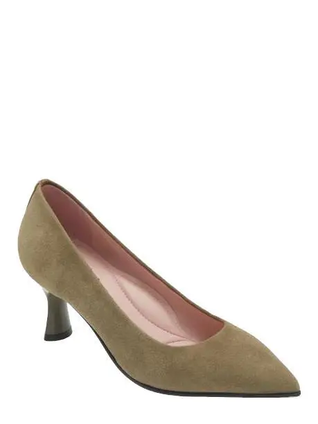 Naot Margot Pointed Toe Pump - Olive Suede