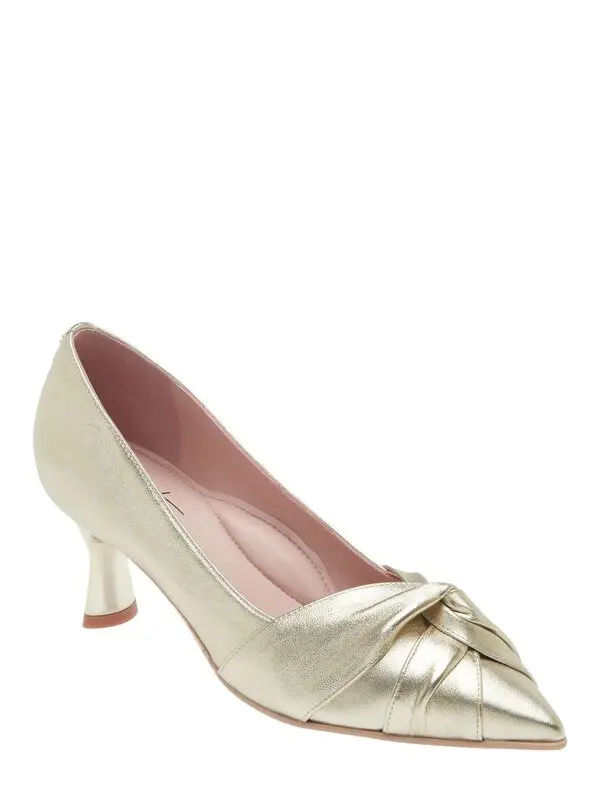 Naot Harlow Pointed Toe Pump - Gold Metallic Leather