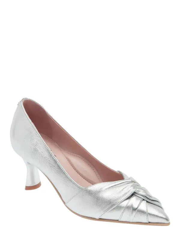 Naot Harlow Pointed Toe Pump - Silver Metallic Leather