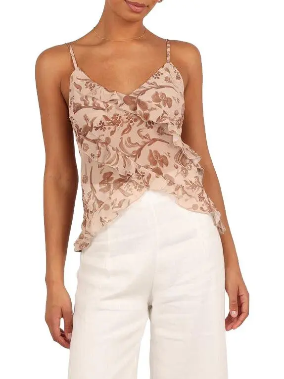 PETAL & PUP Gabrielle Floral Ruffle Camisole - Wild Orchid