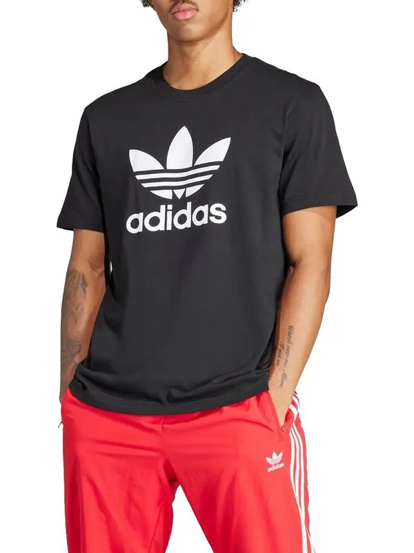 Adidas Adicolor Trefoil Cotton Graphic T-shirt - Black