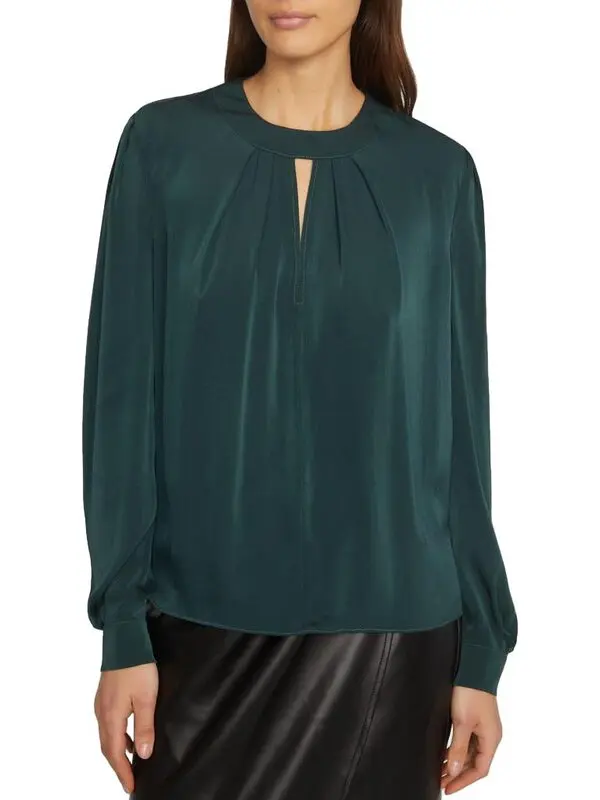 Elie Tahari The Bethany Stretch Silk Blouse - Juniper