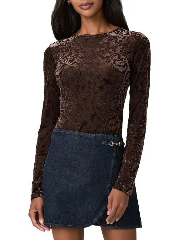 Paige Chelle Burnout Velvet Top - Hickory