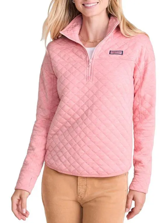 Vineyard Vines Dreamcloth® Quilted Shep Half Zip Pullover - Palm Beach Heather
