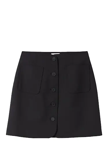 Claudie Pierlot Wool-blend Mini Skirt - Noir / Gris
