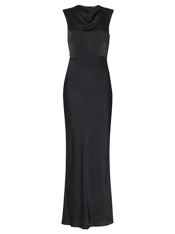 Whistles Cowl-neck Open-back Maxi Dress - Black