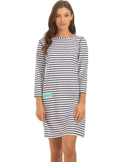 CABANA LIFE Shift Dress - Navy Stripe