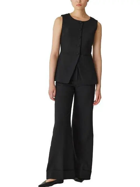Rebecca Taylor Refined Suiting Button-front Vest - Black