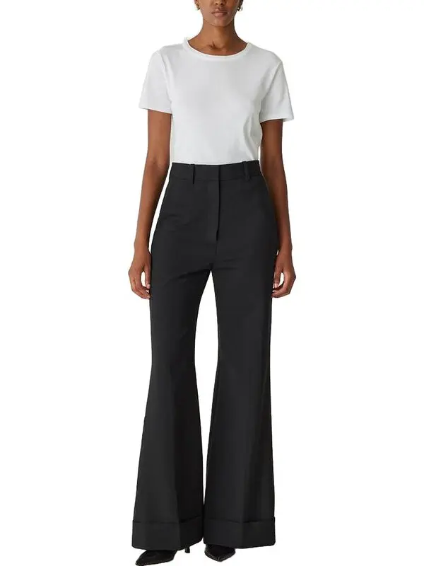 Rebecca Taylor Refined Suiting Wide Leg Trouser - Black