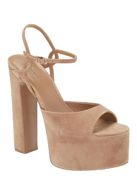 Jeffrey Campbell Ever Last Platform Sandal - Beige Suede