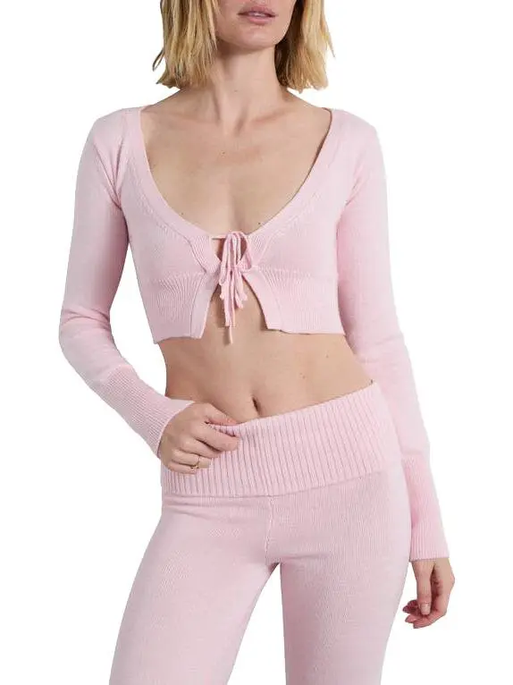 FLORENCE BY MILLS Tie-front Cropped Cardigan - Ballerina