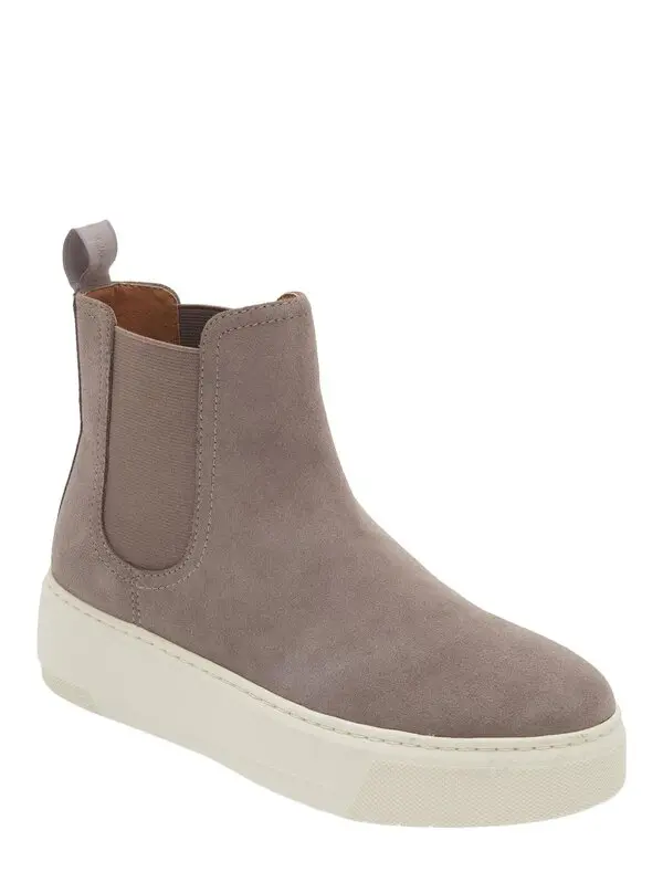 FRANKIE4 Crawford Platform Chelsea Boot - Dark Taupe Suede