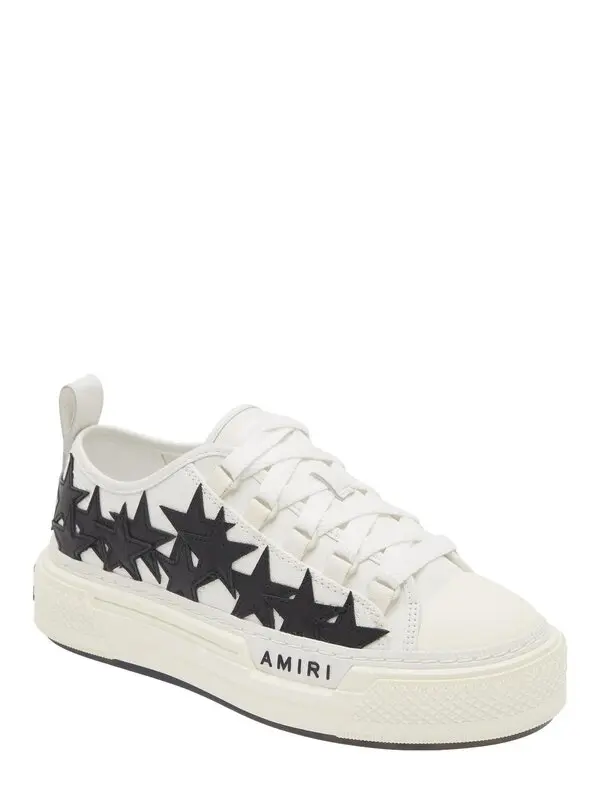 Amiri Stars Court Sneakers - White Black