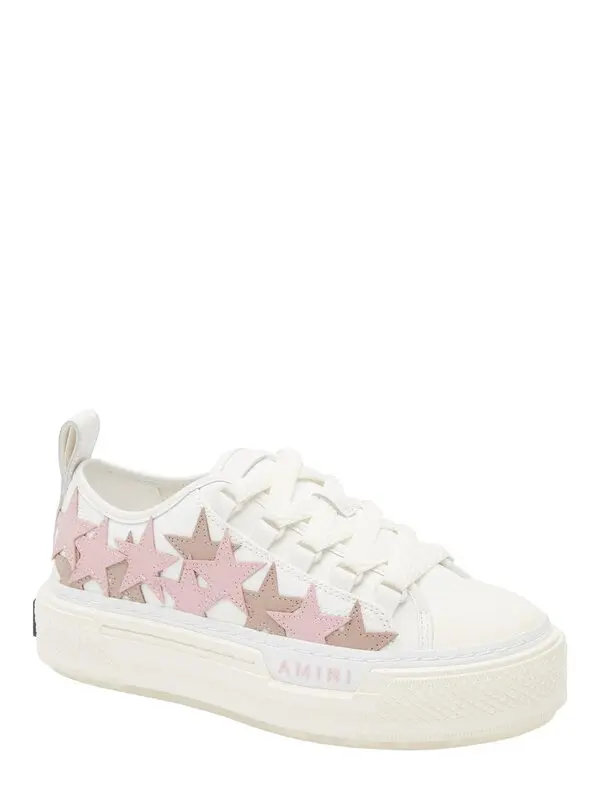 Amiri Stars Court Sneakers - White Pink