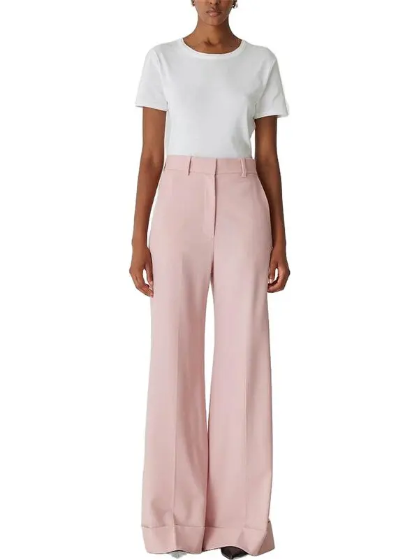 Rebecca Taylor Calvary Twill Wide Leg Trouser - Calamine Pink