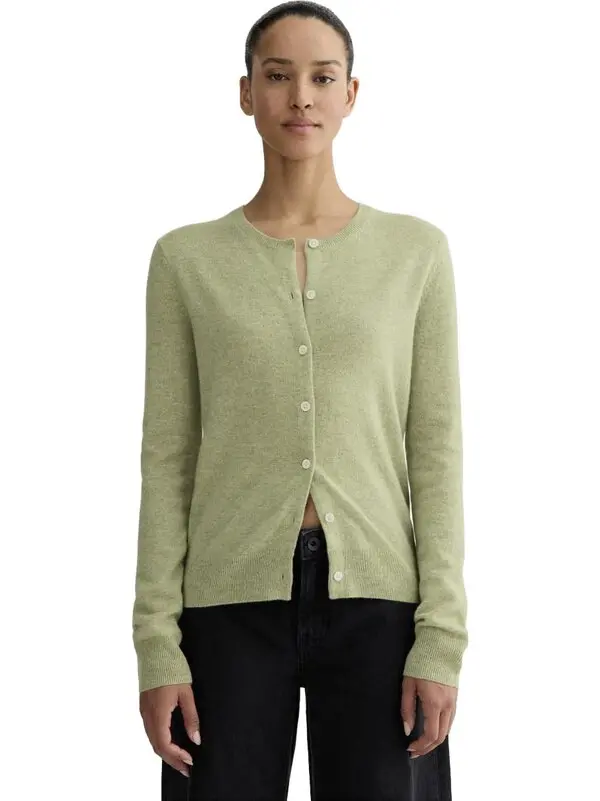 Everlane Classic Cashmere Cardigan - Light Heathered Moss