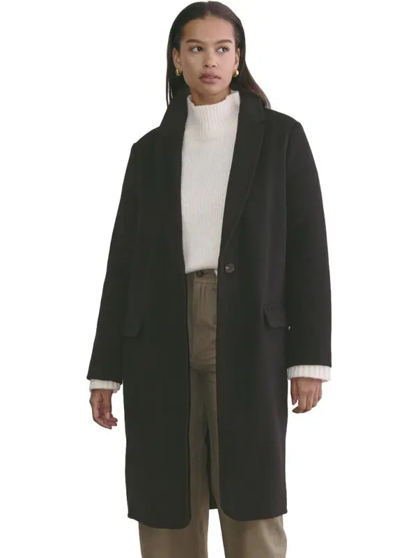 Everlane Rewool Topcoat - Black