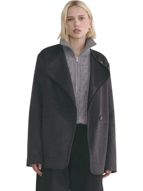 Everlane October Rewool® Coat - Dark Charcoal Melange