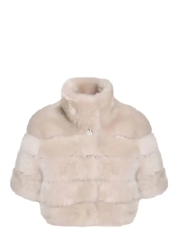 Gorski Reversible Cropped Shearling Bolero - Cream