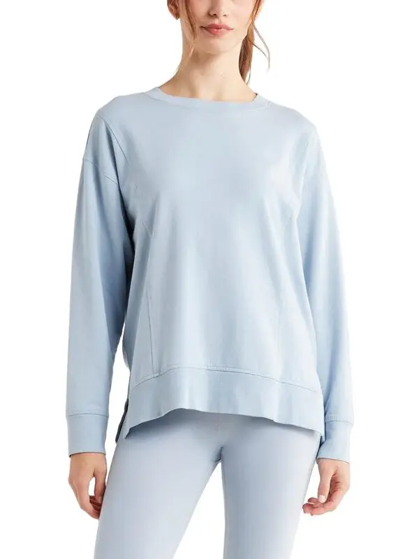 Zella Luxe French Terry Sweatshirt - Blue Fog