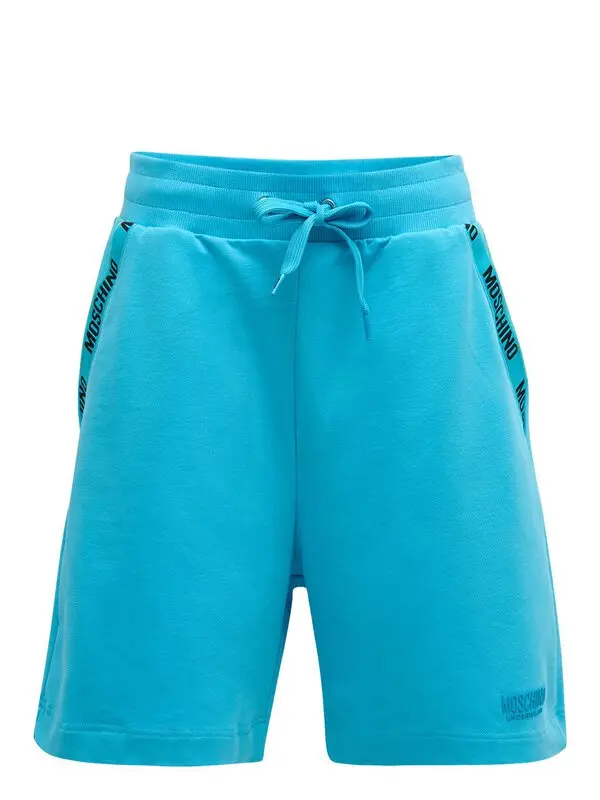 Moschino Side-tape Sweat Shorts - Light Blue