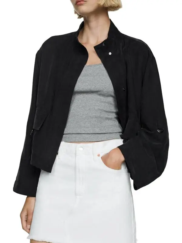 Mango Buckle Pocket Jacket - Black