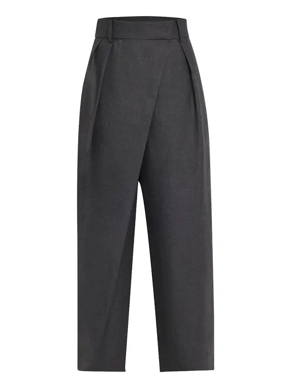 Loewe Wool-blend Wrap Trousers - Black