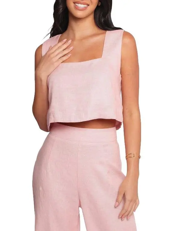 PETAL & PUP Devlin Linen Crop Tank - Blush