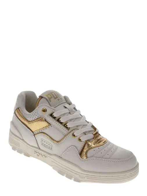 PONY M100 Low Metallic Sneakers - Snow White/gold